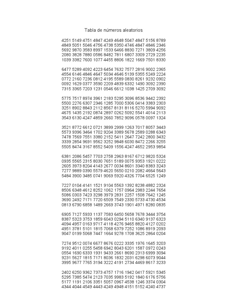 Tabla de Números Aleatorios y Manual de Apa | PDF | Localizador ...