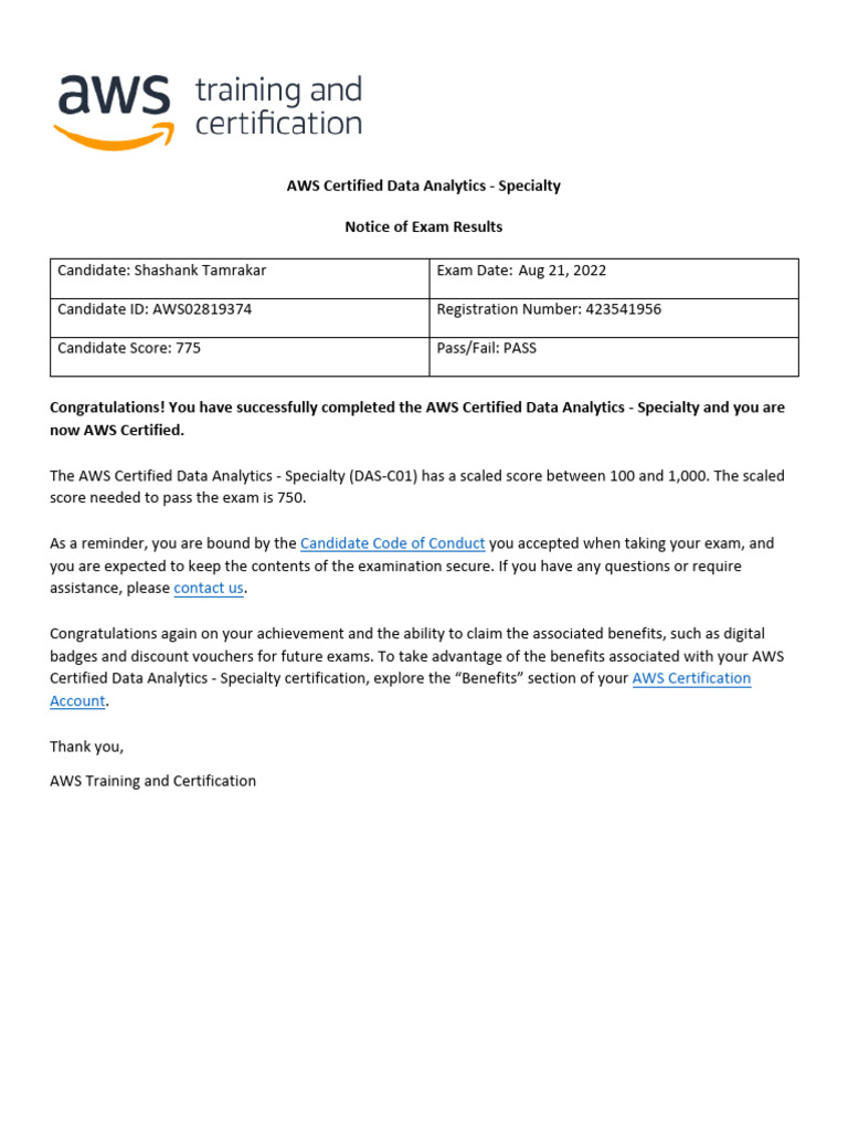 AWS Certified Data Analytics - Specialty | PDF | Data Analysis ...