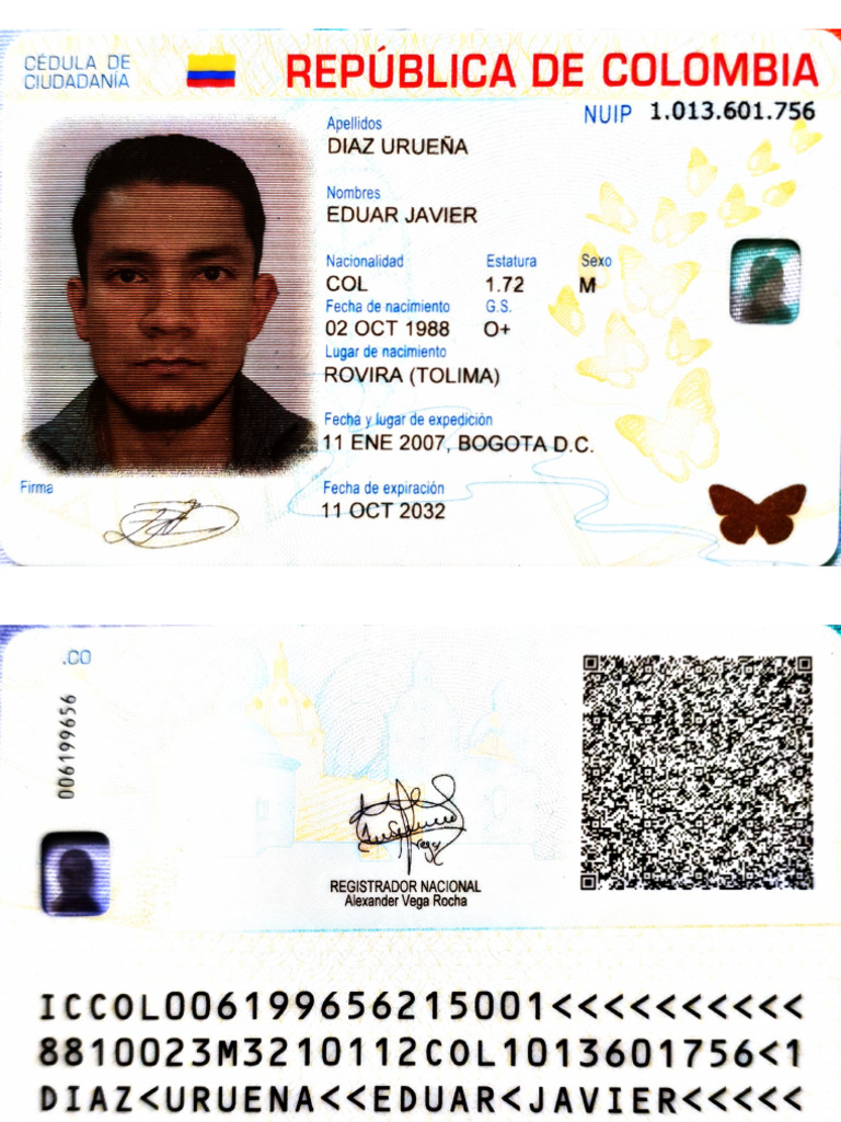 Cedula Eduar Javier Diaz Urueña | PDF