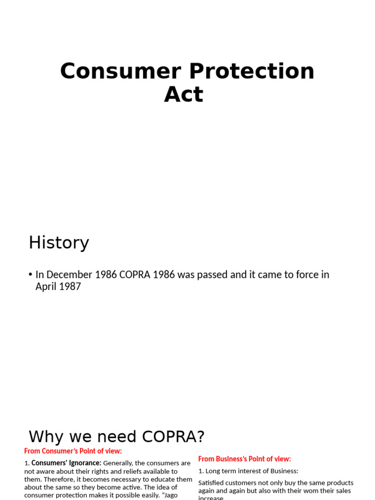 Consumer Protection Act | PDF | Consumer Protection | Insurance