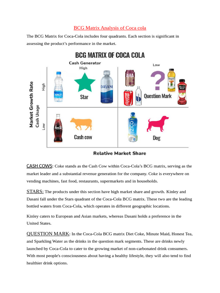 BCG Matrix Analysis of Coca Cola | PDF