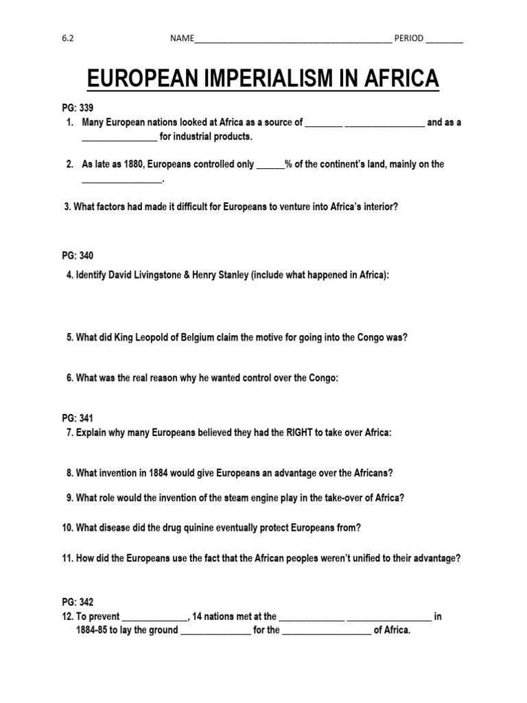 European Imperialism in Africa-1 | PDF | Africa