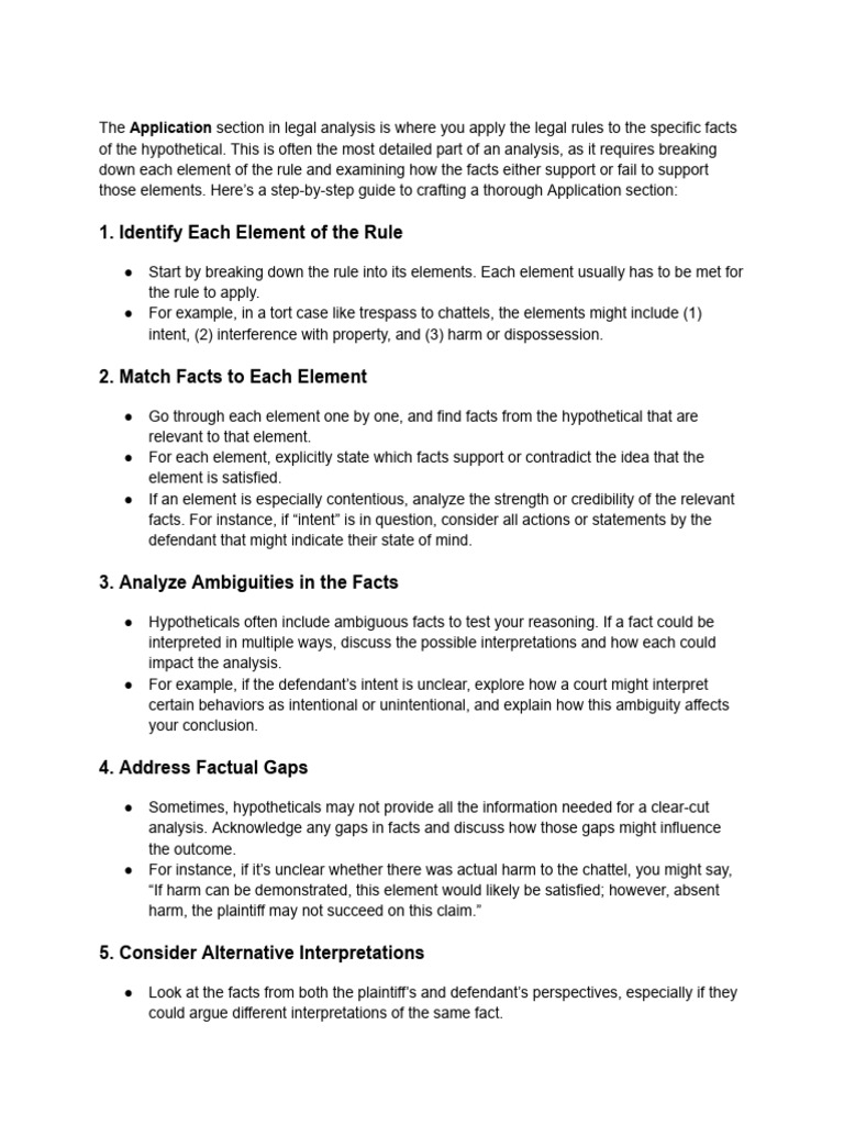 Crafting Legal Application Sections | PDF | Trespass | Common Law
