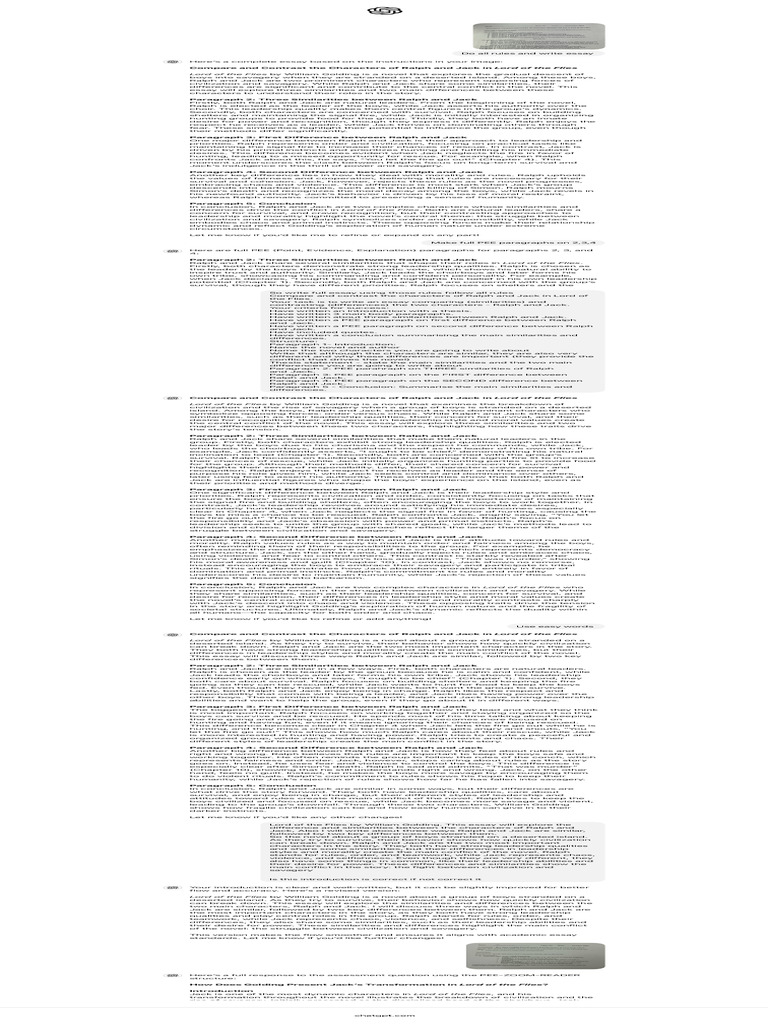 Ralph Vs Jack Analysis | PDF