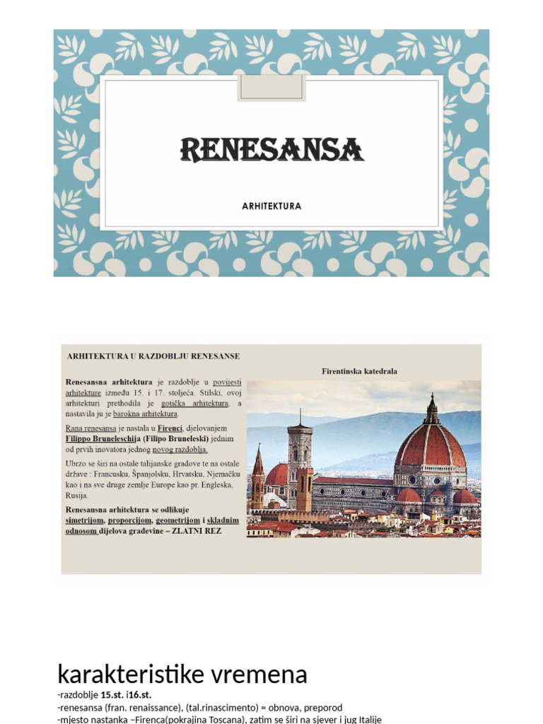 Renesansa Arhitektura | PDF