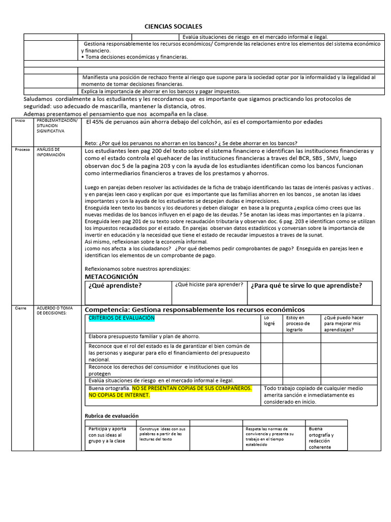 2ccss - Evalua Situaciones Riesgo-Sistema Financiero | PDF | Bancos ...