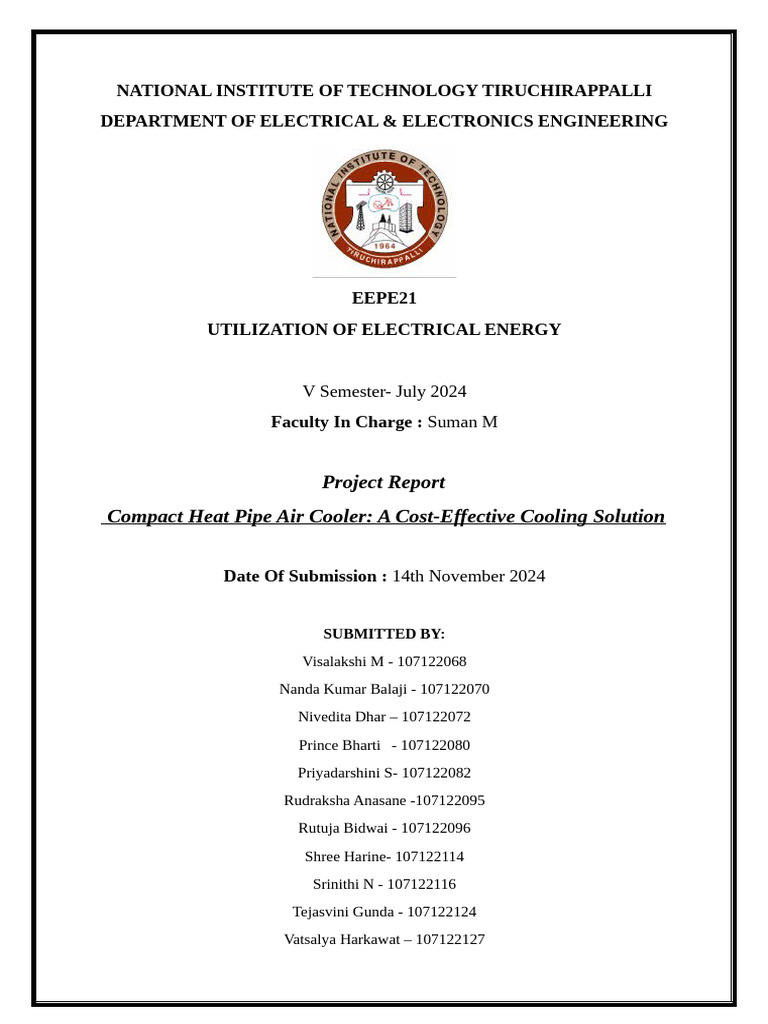UEE Project Report | PDF | Air Conditioning | Heat Transfer