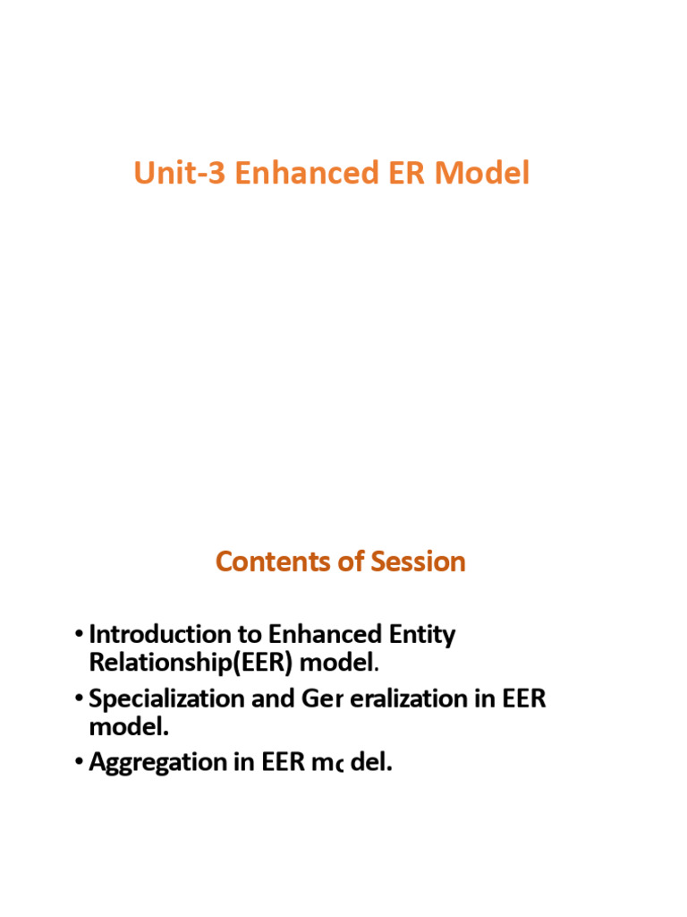 Unit 3 Eer Model 2 Pdf Inheritance Object Oriented Programming