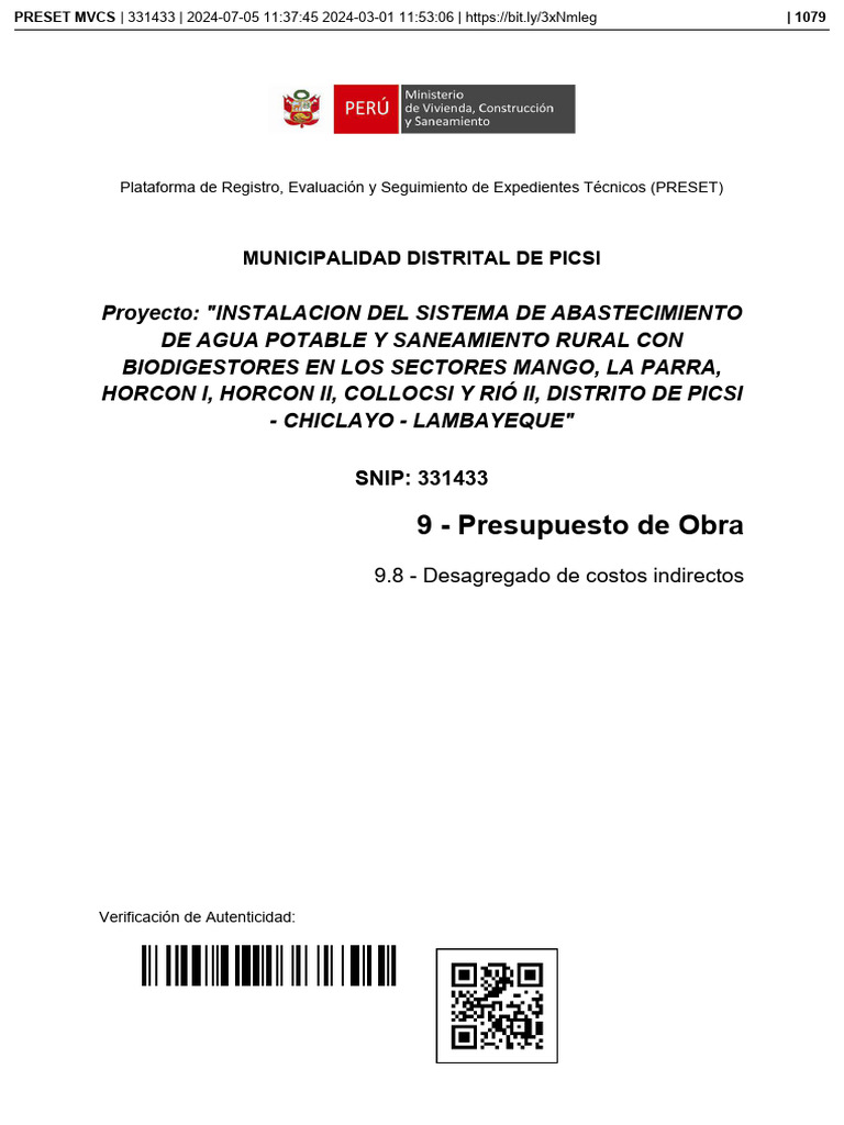 13.0+Gastos+Generales+Fijos+y+Variables 20241004 210445 469 | PDF | Saneamiento | Ingeniería ...