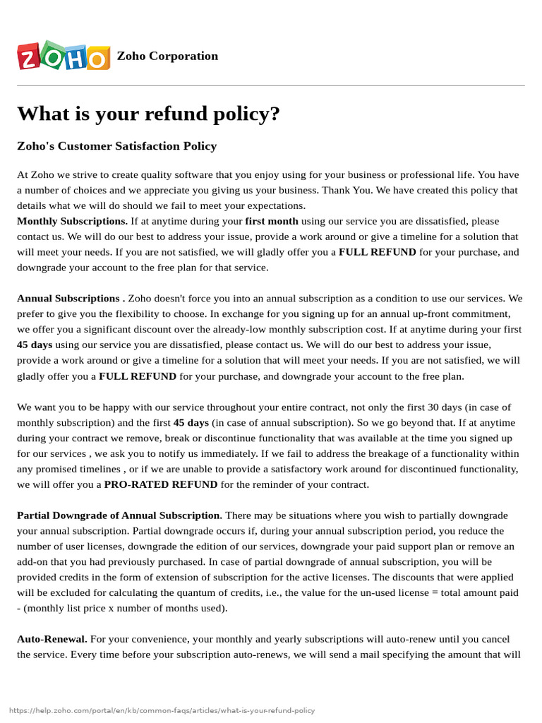 What Is Your Refund Policy | PDF | Subscription Business Model | Credit Card
