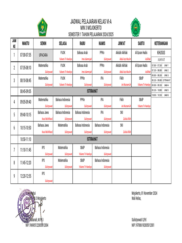 Jadwal Baru (Revisi) - 20 | PDF