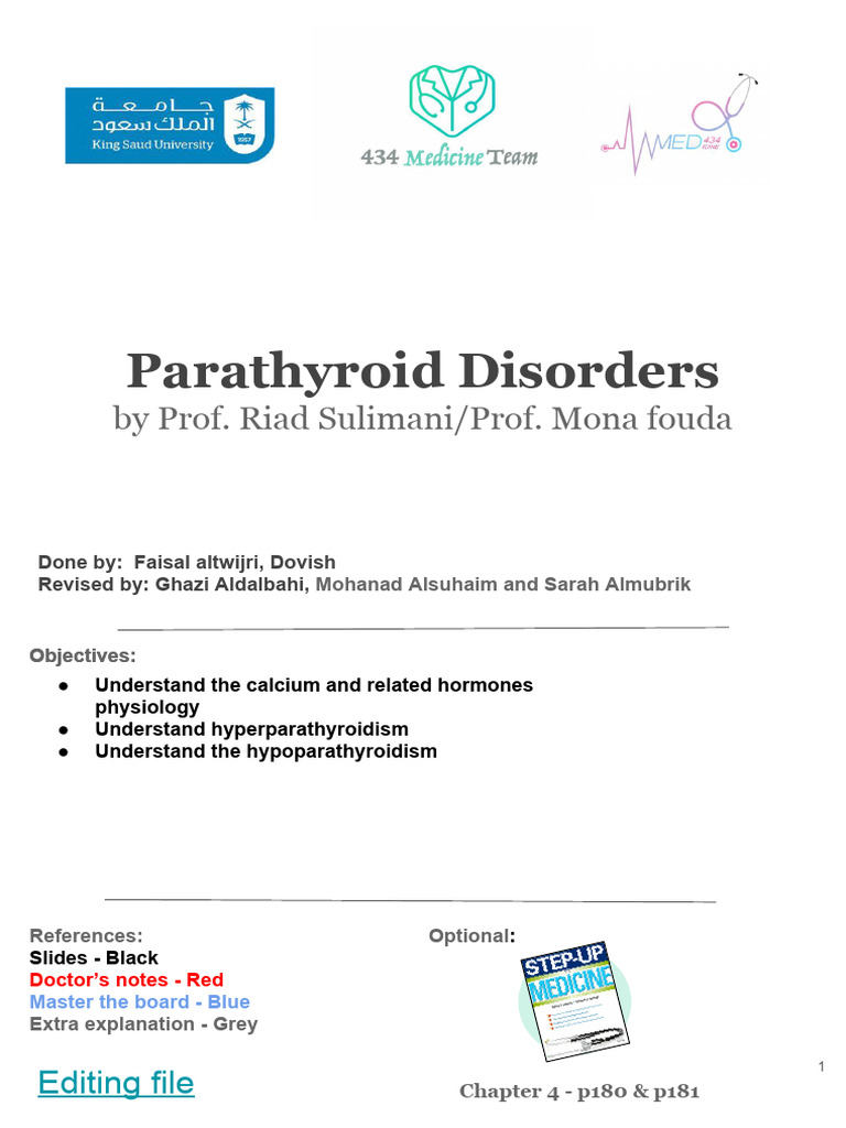 L13.Parathyroid Disorders | PDF | Parathyroid Gland | Vitamin D