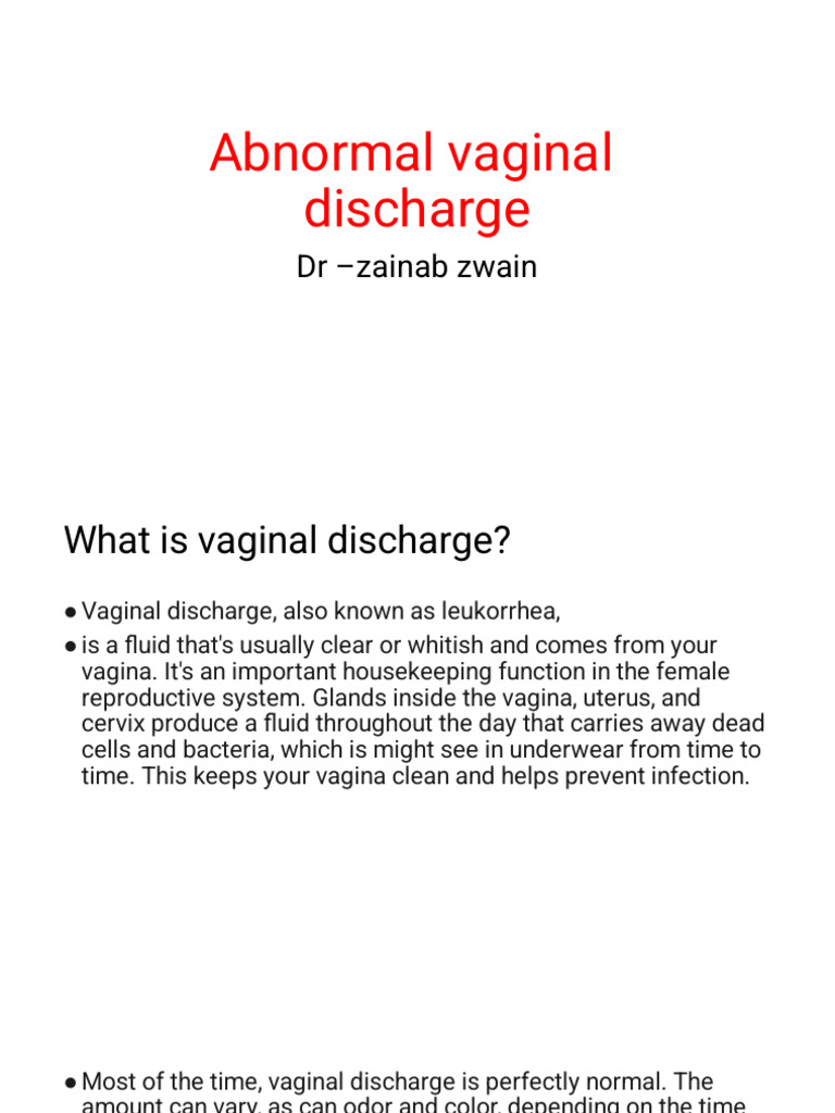 Understanding Abnormal Vaginal Discharge | PDF | Vagina | Candidiasis
