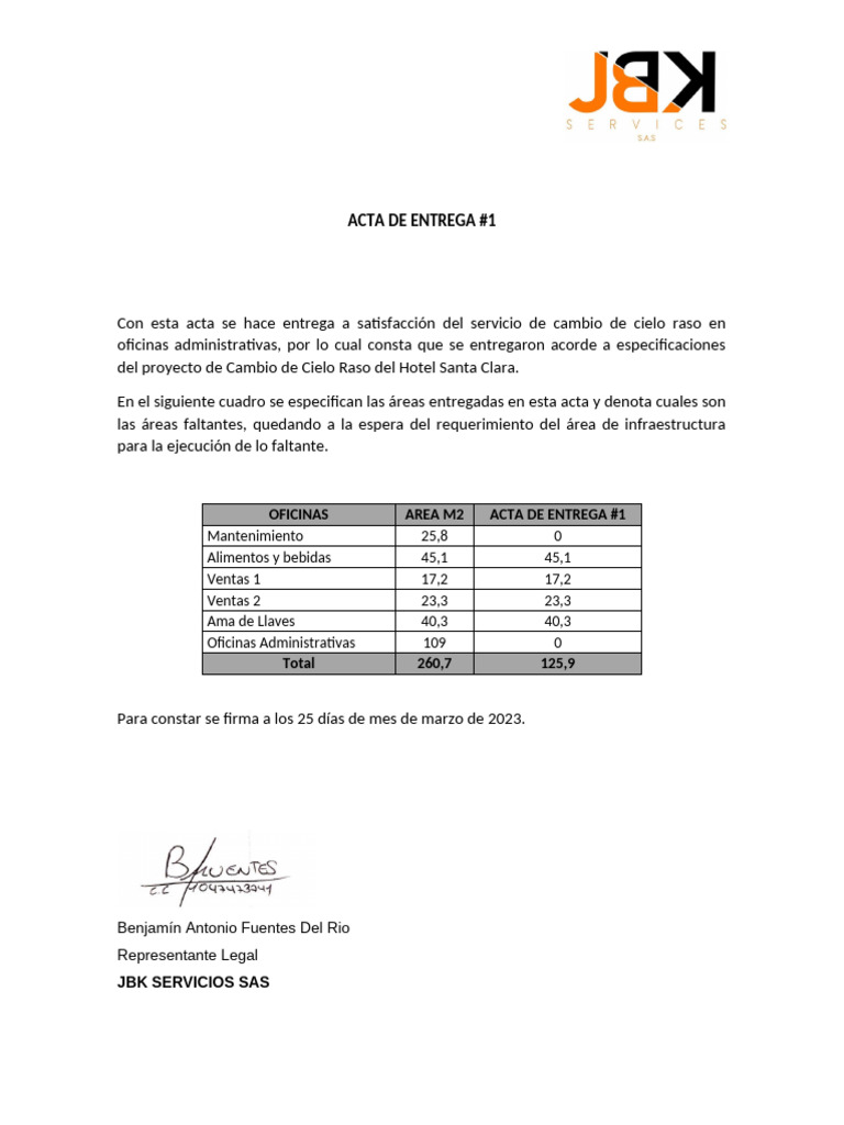 Formato Acta de Entrega | PDF