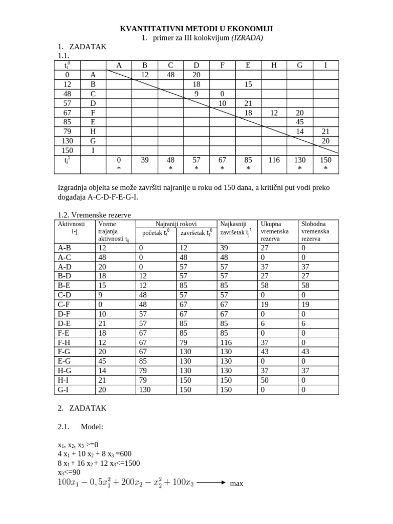 Resenje Primer I III Kolokvijum | PDF