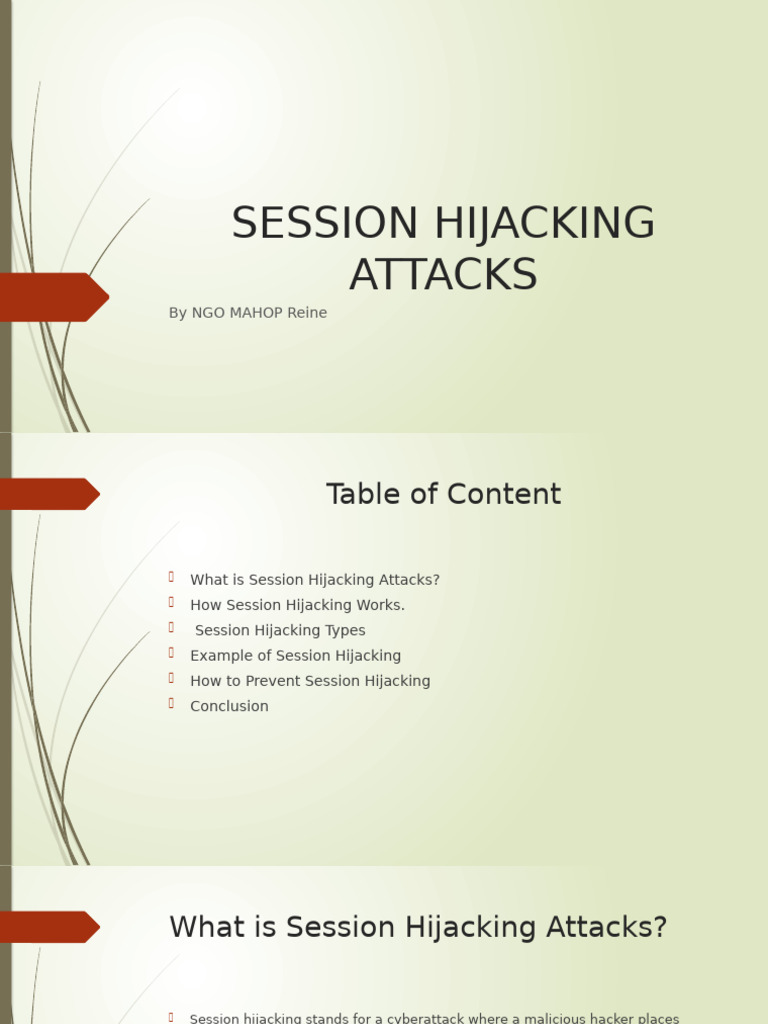 Session Hijacking Attacks | PDF | Http Cookie | Malware