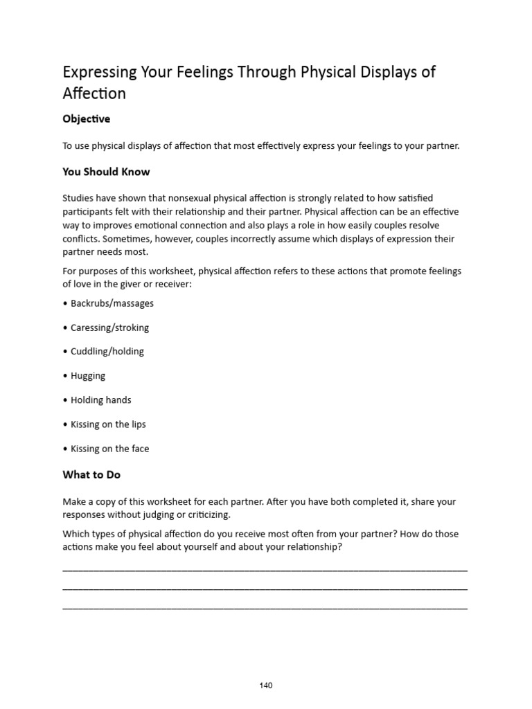 Physical Affection in Relationships | PDF | Social Psychology ...