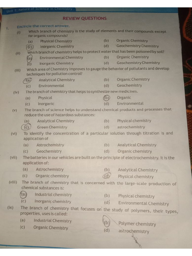 Class 9 Chemistry Unit 1 NBF Mcqs | PDF