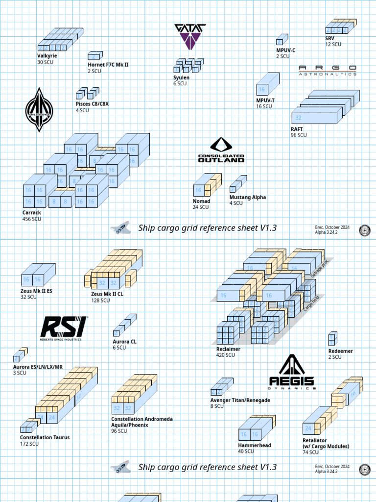 3 24 Ship Cargo Grid Reference Sheet V1 3 | PDF