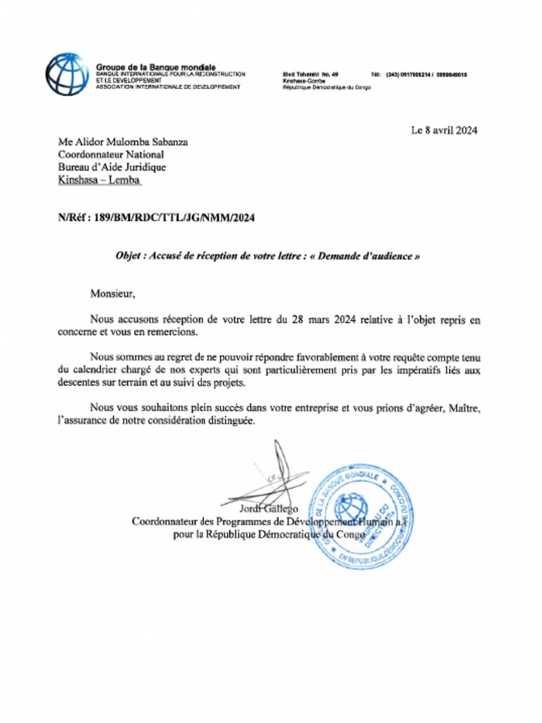 189-2024 AR Demande D'audience | PDF