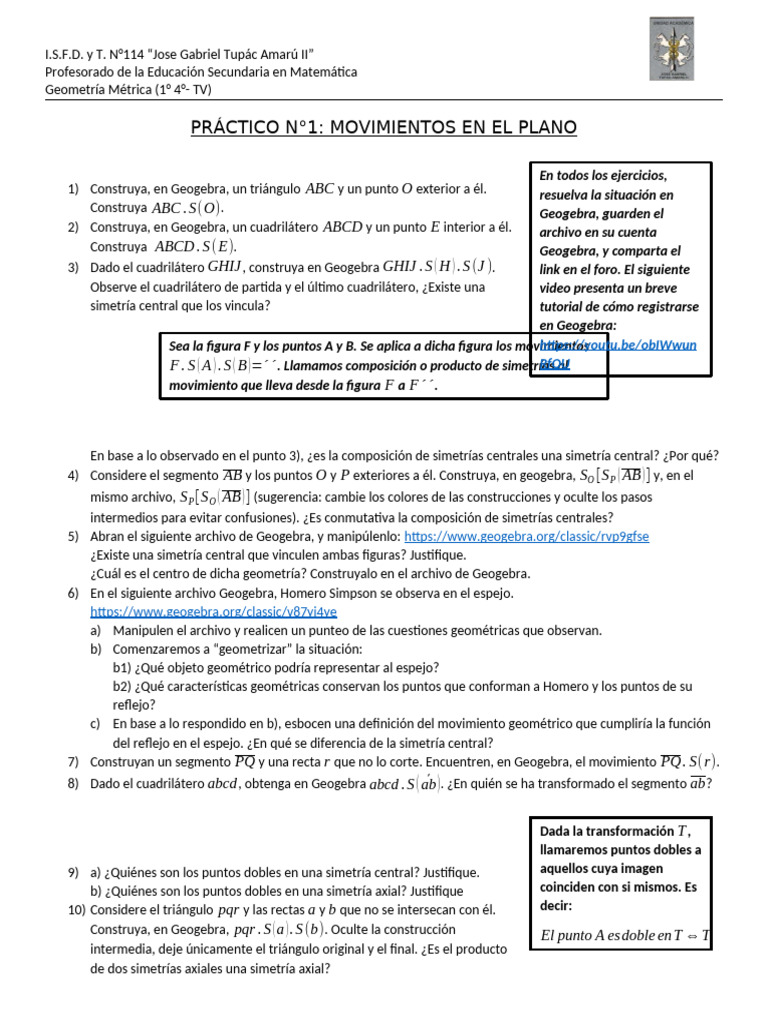 Practico 1 - Movimientos | PDF | Geometría | Triángulo