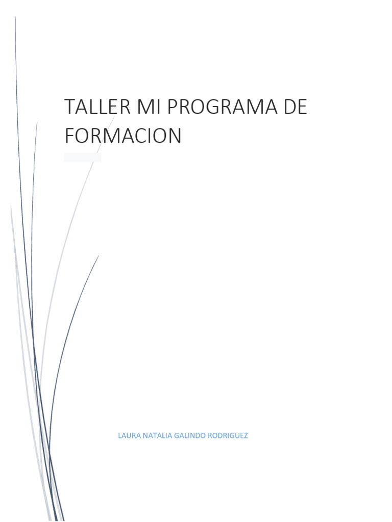 Taller Mi Programa de Formacion Aa4-Ev02. | PDF | Aprendizaje