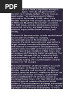 Demonetization Project Class12 Economics | PDF