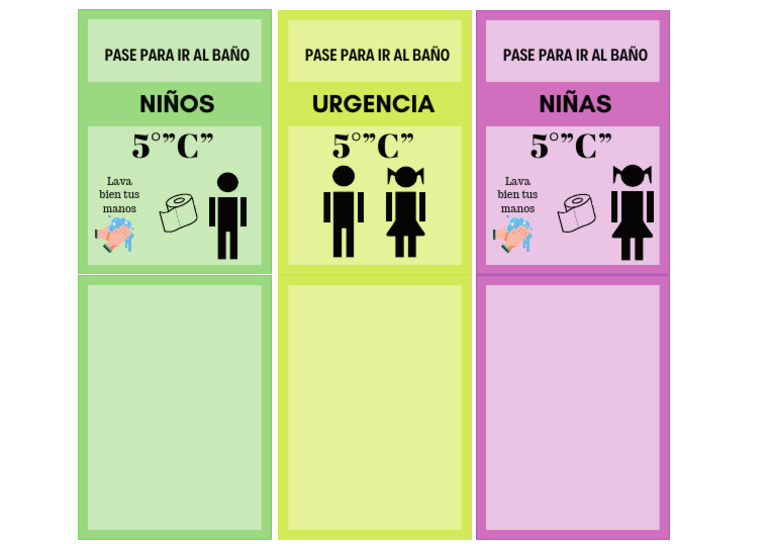 Classroom Bathroom Hallway Nurse Passes | PDF