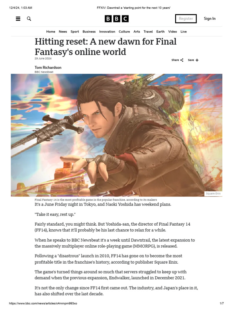 FFXIV - Dawntrail A 'Starting Point For The Next 10 Years' | PDF ...