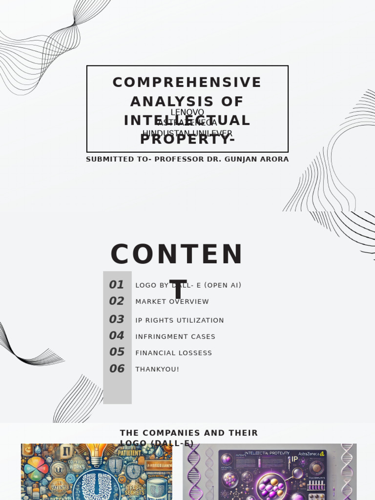 IPR Presentation - IPR Utilisation of Lenovo, HUL and AstraZeneca | PDF | Generic Drug | Brand