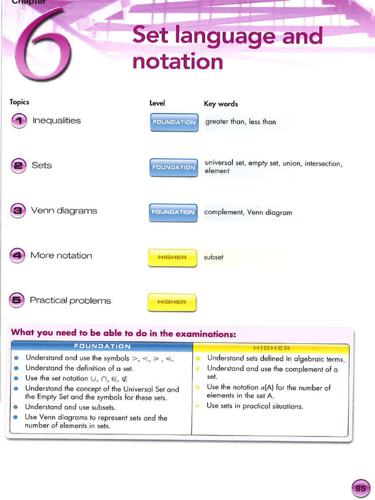Ch 06 Set Language and Notation | PDF | Mathematics | Mathematical Concepts