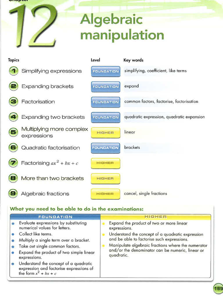 Ch 12 Algebraic Manipulation | PDF | Mathematical Concepts | Abstract Algebra