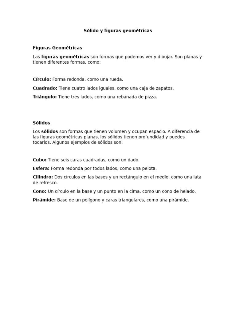 Sólido y Figuras Geométricas | PDF
