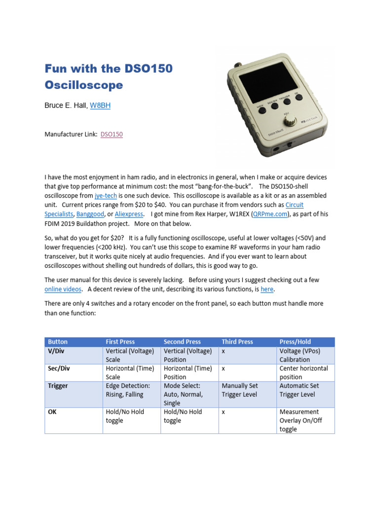 DSO150 | PDF | Manufactured Goods | Electrical Engineering