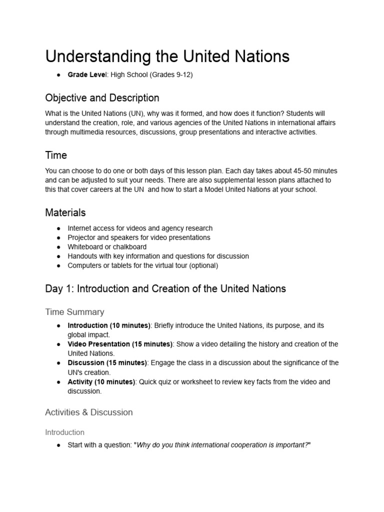 Understanding the United Nations for Students | PDF | United Nations ...