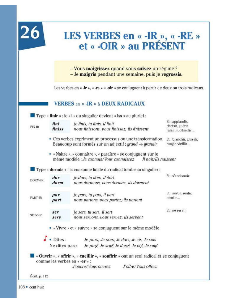 Les Verbes en - OIR - Exercices | PDF