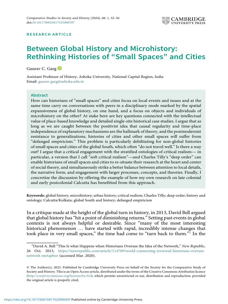 Gaurav Garg, Between Global History and Microhistory Rethinking ...