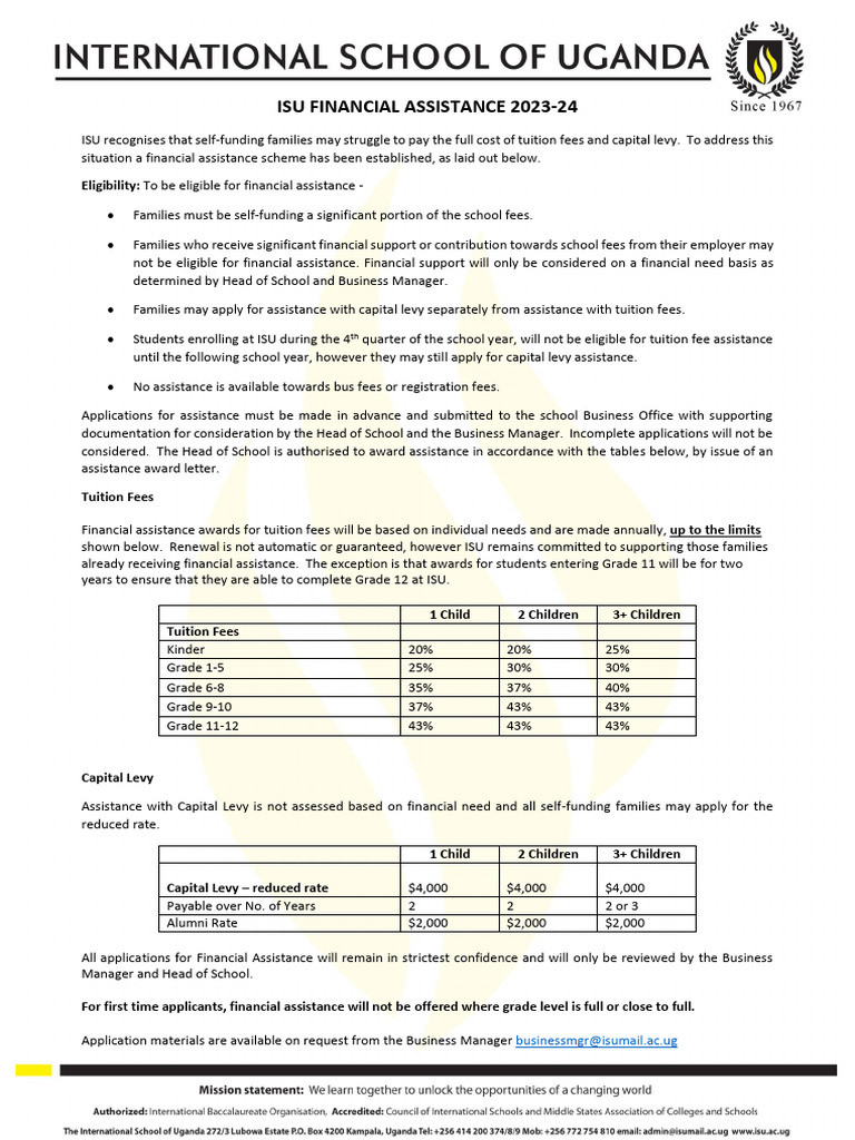 2023-24 Financial Assistance Guidelines | PDF | Tuition Payments
