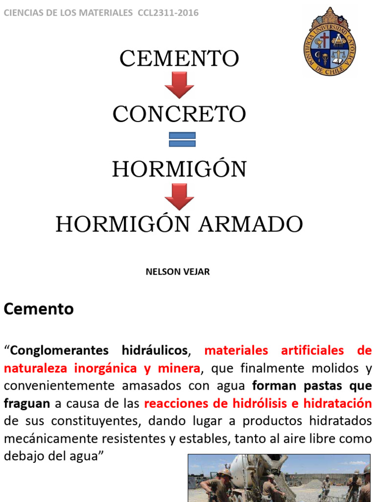 Presentacion para UC Chile-Concreto | PDF | Cemento | Hormigón