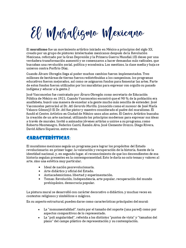 El Muralismo Mexicano | PDF | México