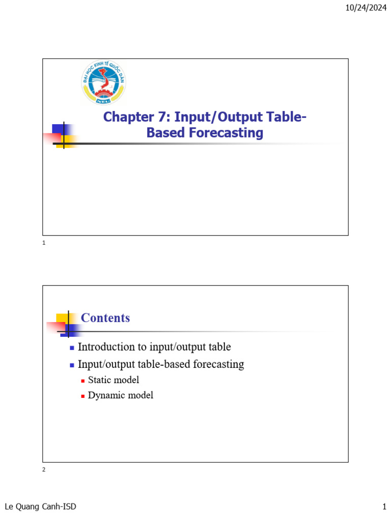 Chapter-7-Input-ouput-Forecasting | PDF | Input–Output Model | Economies