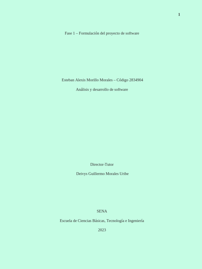 FORMULACION DE PROYECTO DE SOFTWARE | PDF | Caso de uso | Software