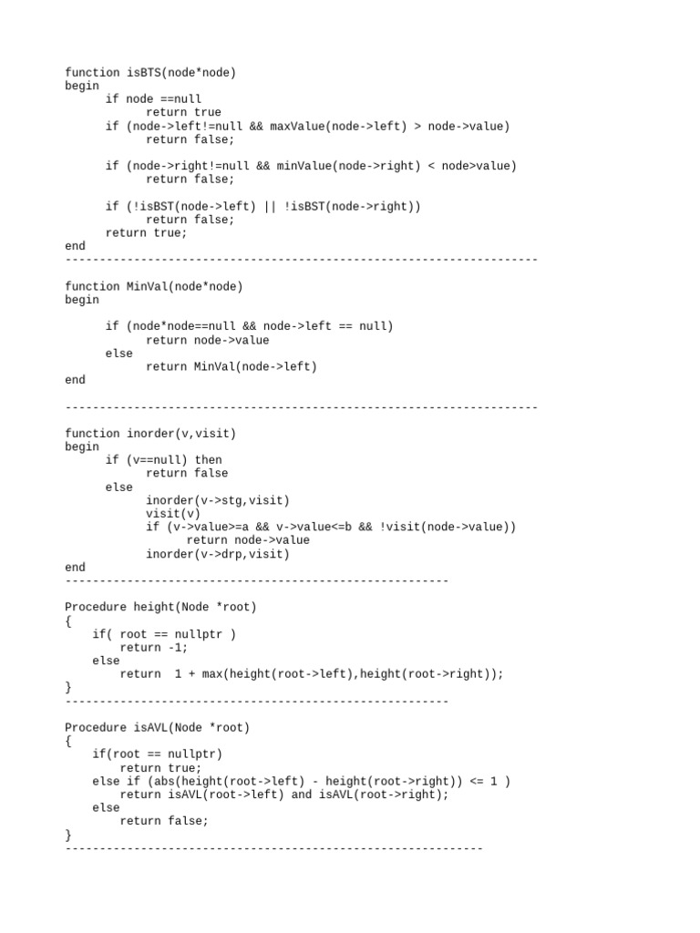 Binary Tree Functions and Algorithms | PDF