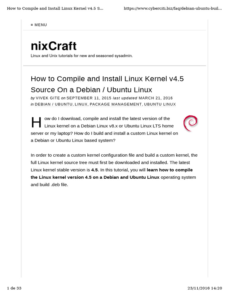 Compilar kernel | PDF | Linux | Kernel (Operating System) Compilar kernel | PDF | Linux | Kernel (Operating System)