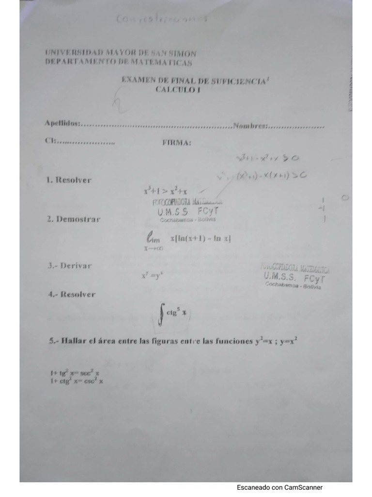 Exámenes Finales | PDF