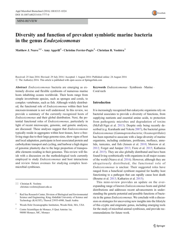 2016_Diversity and function of prevalent symbiotic marine bacteria in the genus Endozoicomonas ...