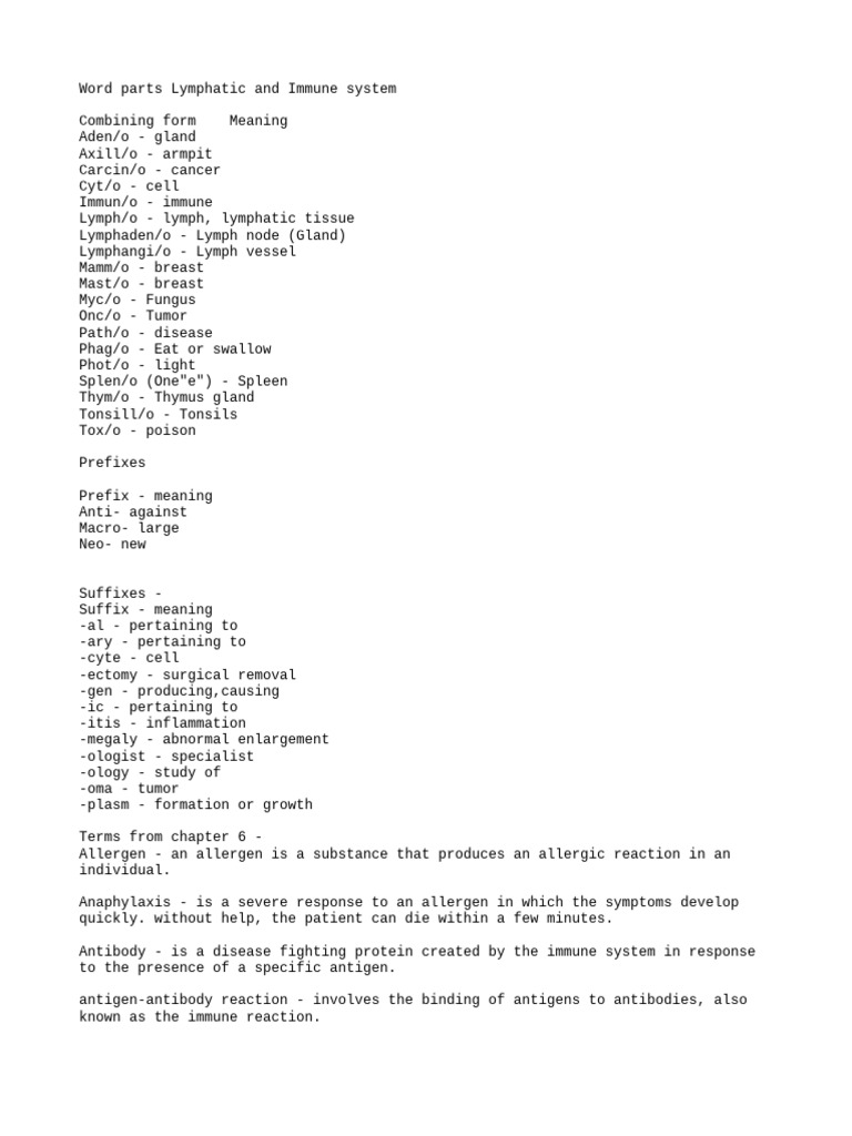 Lymphatic and Immune system notes p1 | PDF | Lymphatic System | Cancer