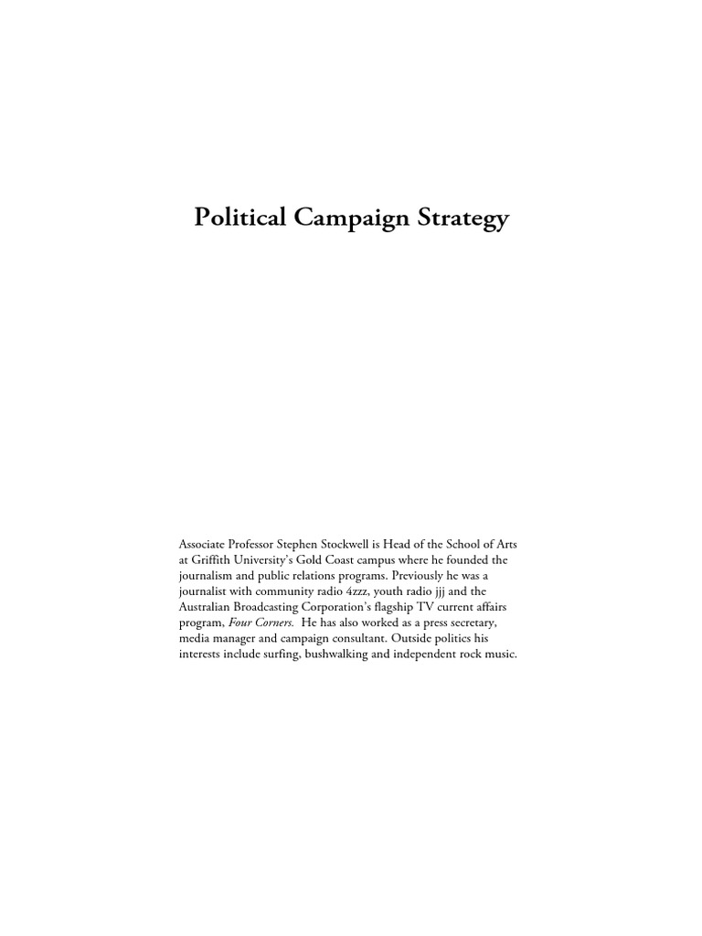 Political Campaign Strategies Explained | PDF | Democracy | Political ...