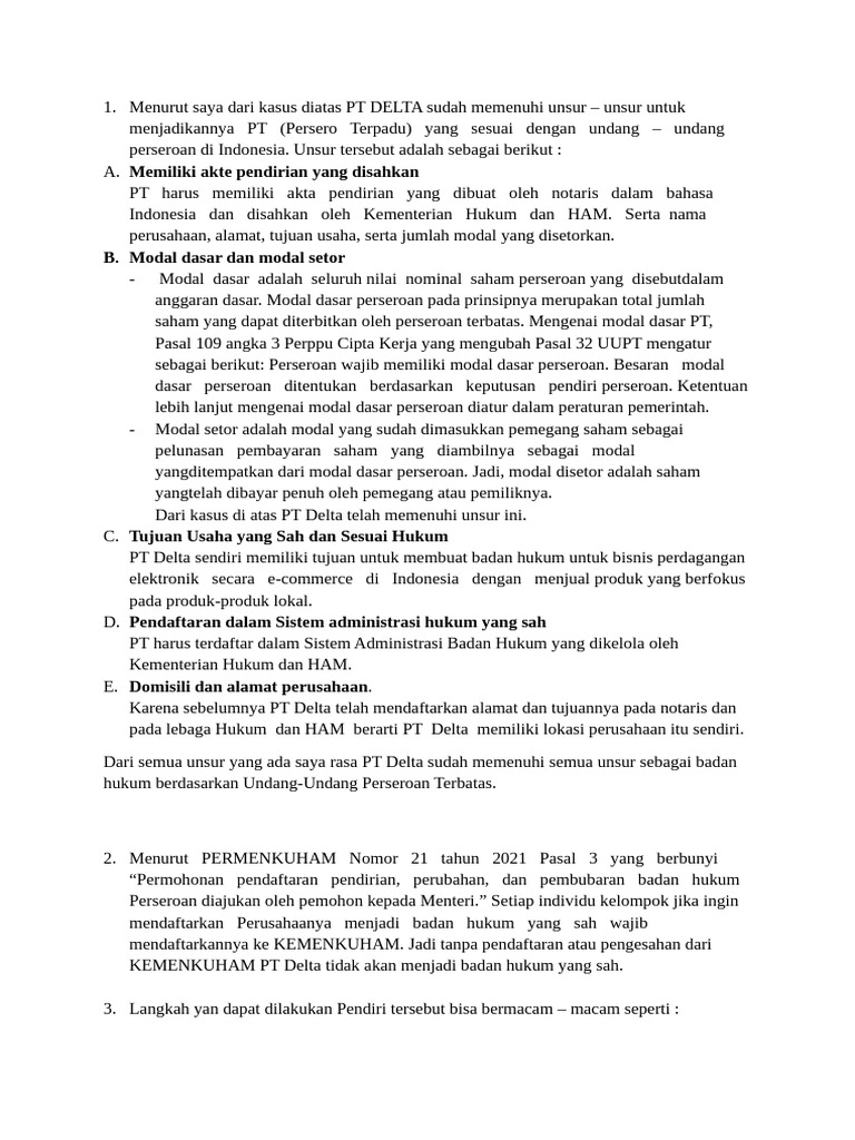 Tugas 2 Hukum Bisnis | PDF