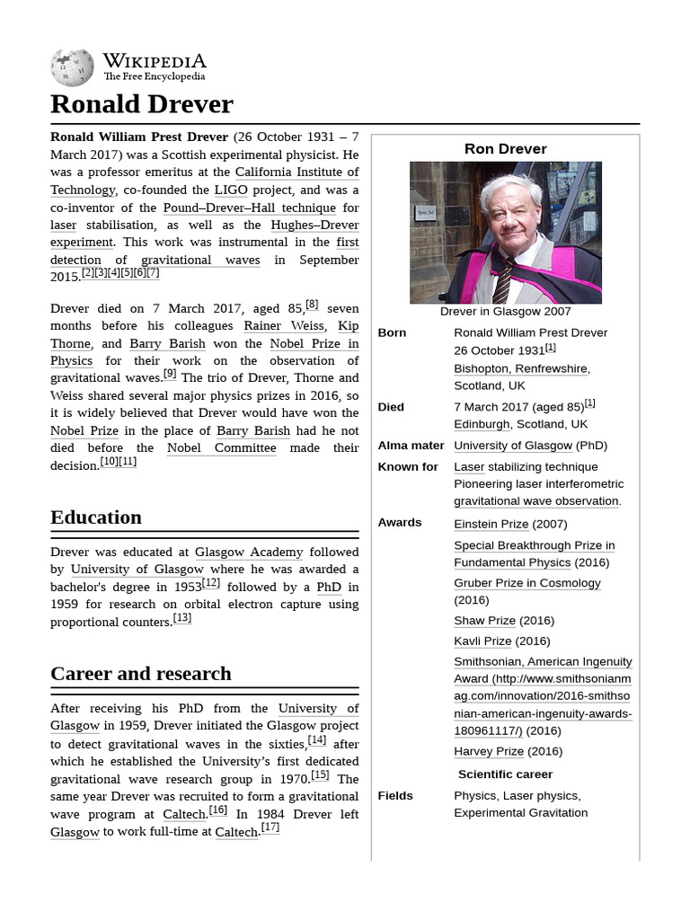 Ronald_Drever | PDF | Astrophysics | Theoretical Physics